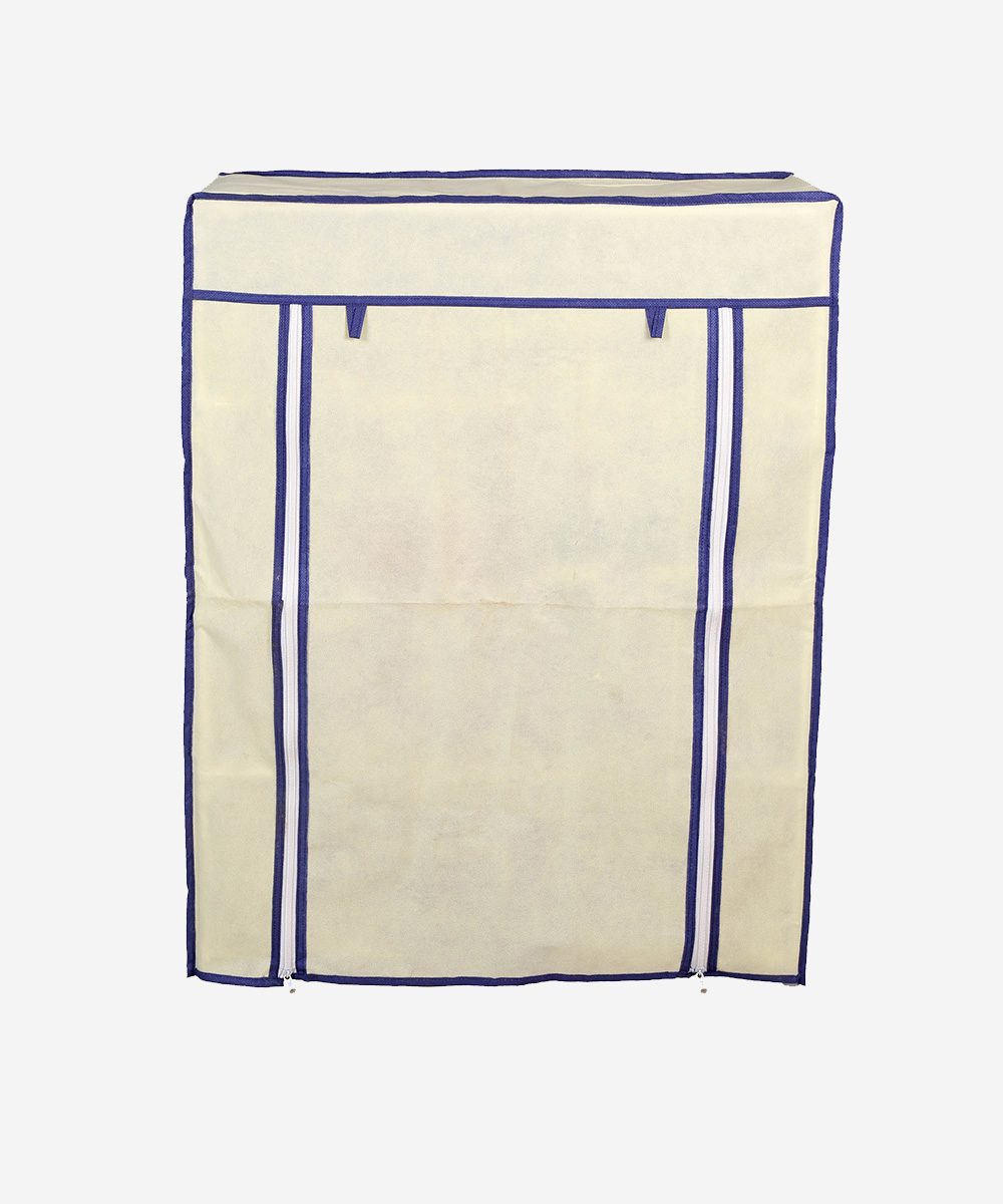 4 Step Rack with Light Yellow Cover – White | TidyHomz